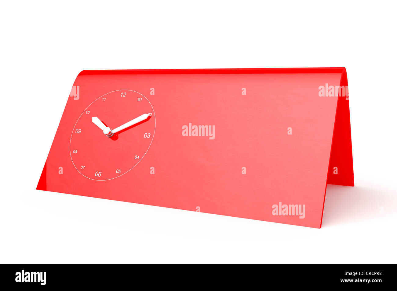 Red mechanical clock with space for advertising Stock Photo - Alamy