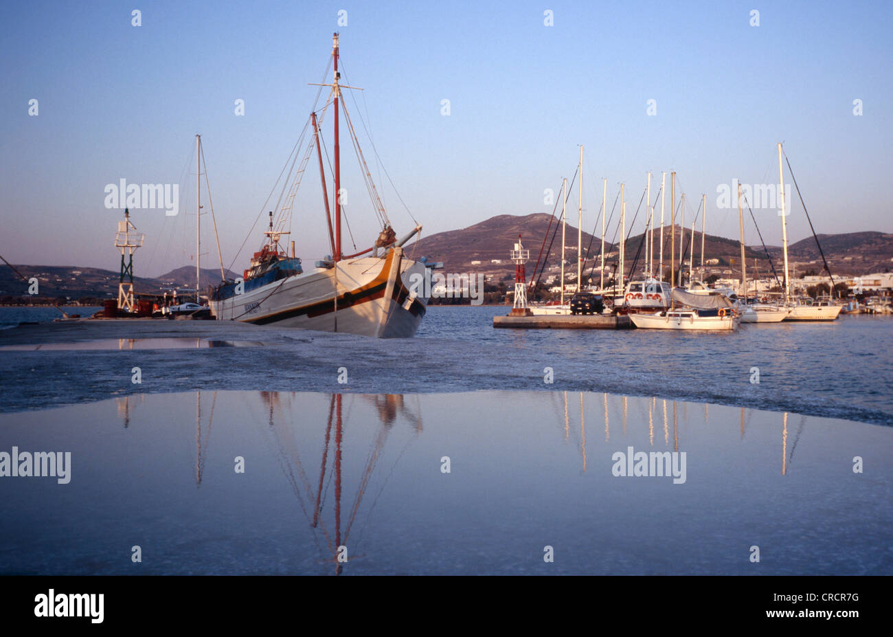 harbour of Parikia, Paros, Greece, Cyclades Stock Photo - Alamy