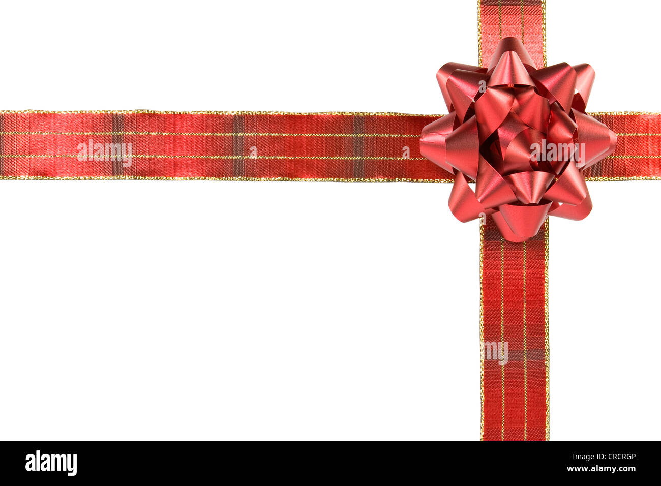 red cross ribbon with bow over a white background Stock Photo - Alamy