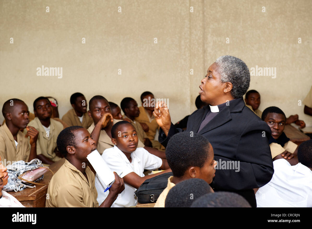 Pastor teaching a class in a secondary school, Bamenda, Cameroon ...