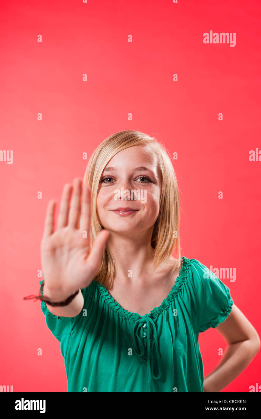 Female hand out palm facing hi-res stock photography and images - Alamy