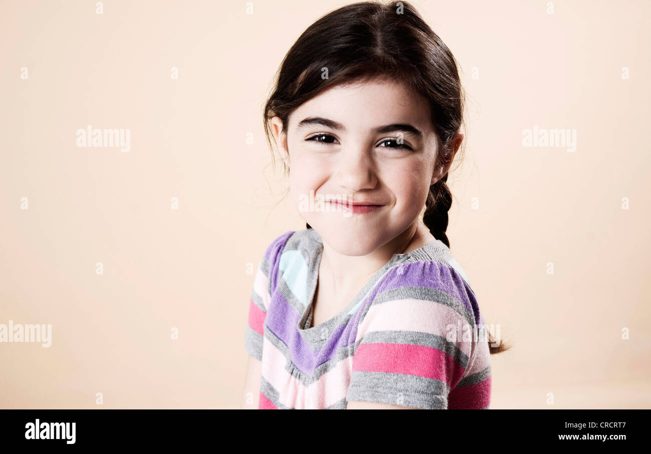 Grinning girl, portrait Stock Photo - Alamy
