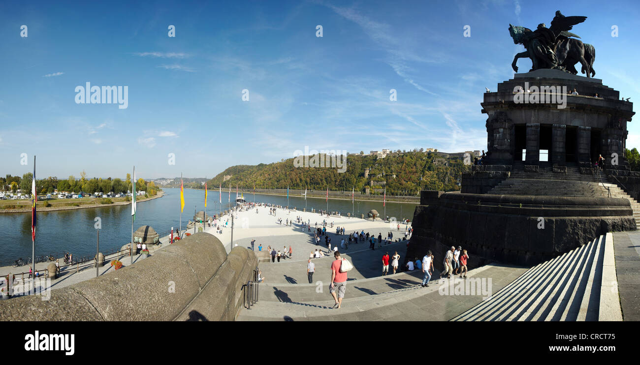 Equestrian statue of Kaiser Wilhelm at the confluence of the rivers ...