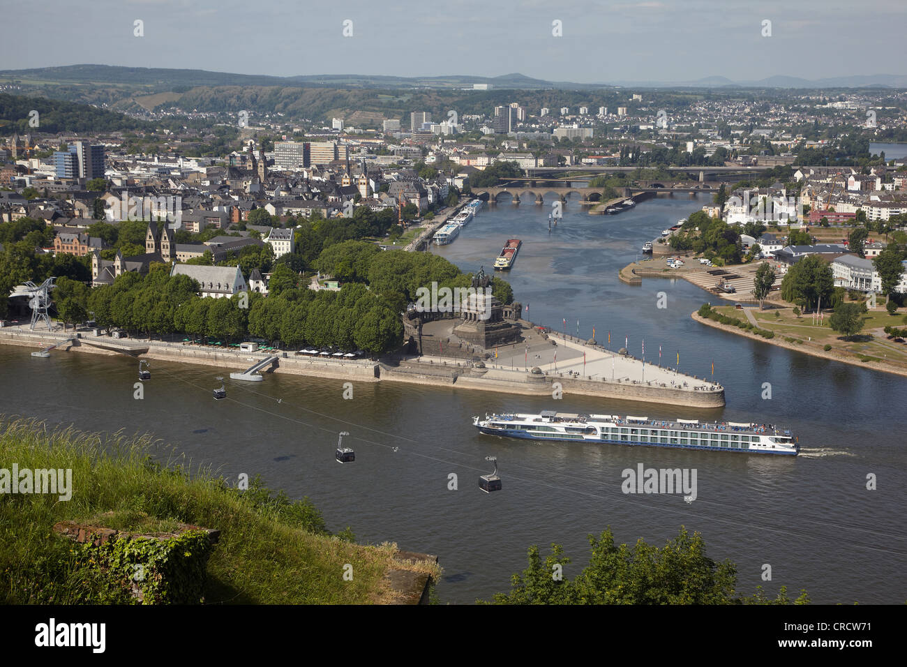 Deutsches Eck, German Corner, the confluence of the Rhine and Moselle ...