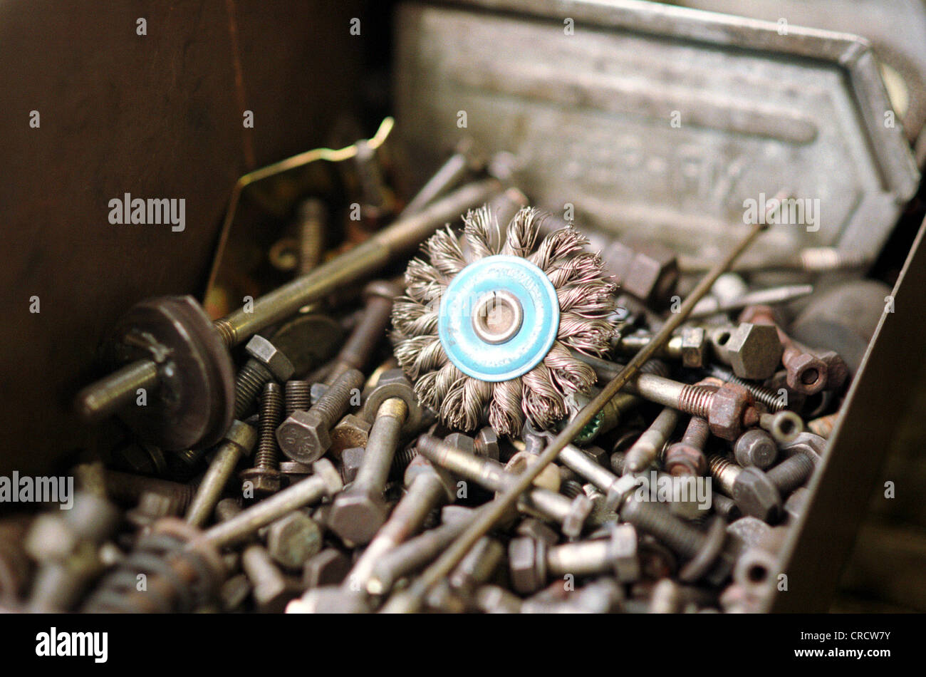 Car repair, screws in a box Stock Photo - Alamy