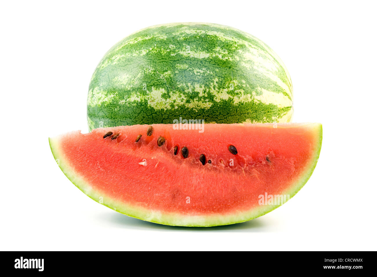 freshly cut watermelon over a white background Stock Photo - Alamy