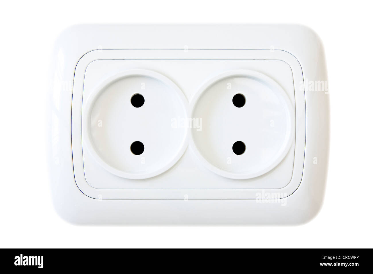 white electric outlet isolated on white background Stock Photo - Alamy