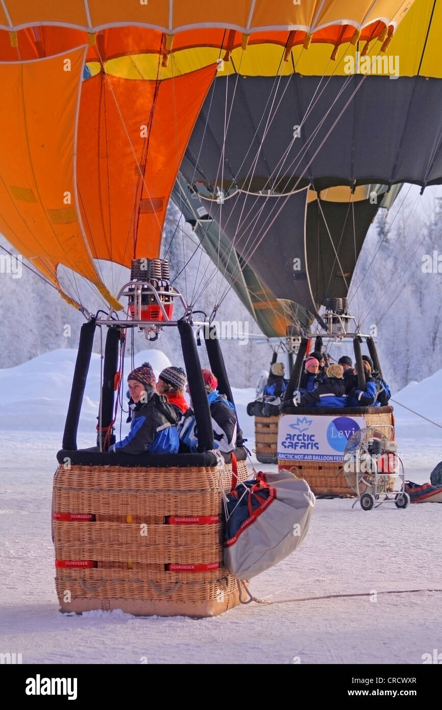 Levi Arctic Hot Air Balloon Festival 2008, ready for take off, Finland ...