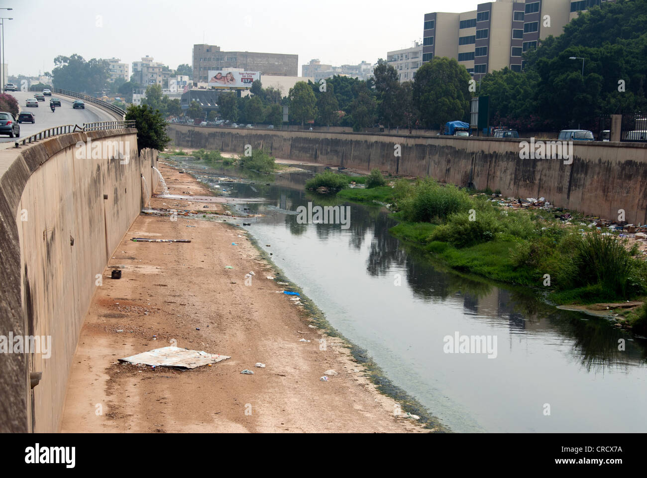 Waste water is wasted in the river of Beirut Lebanon Stock Photo - Alamy