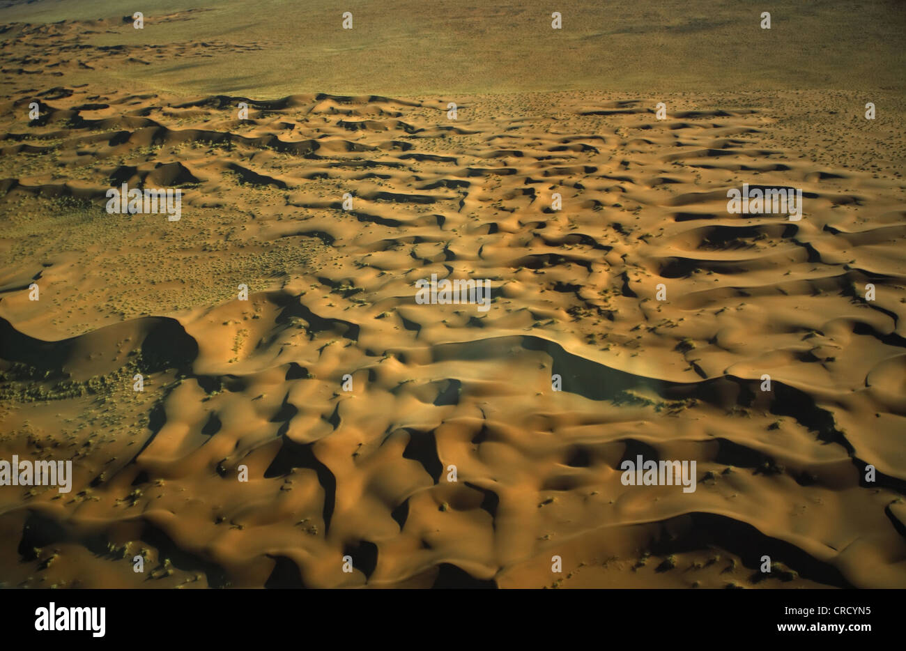 aerial of the Namib desert with dunes and salt pans, Namibia, Namib ...