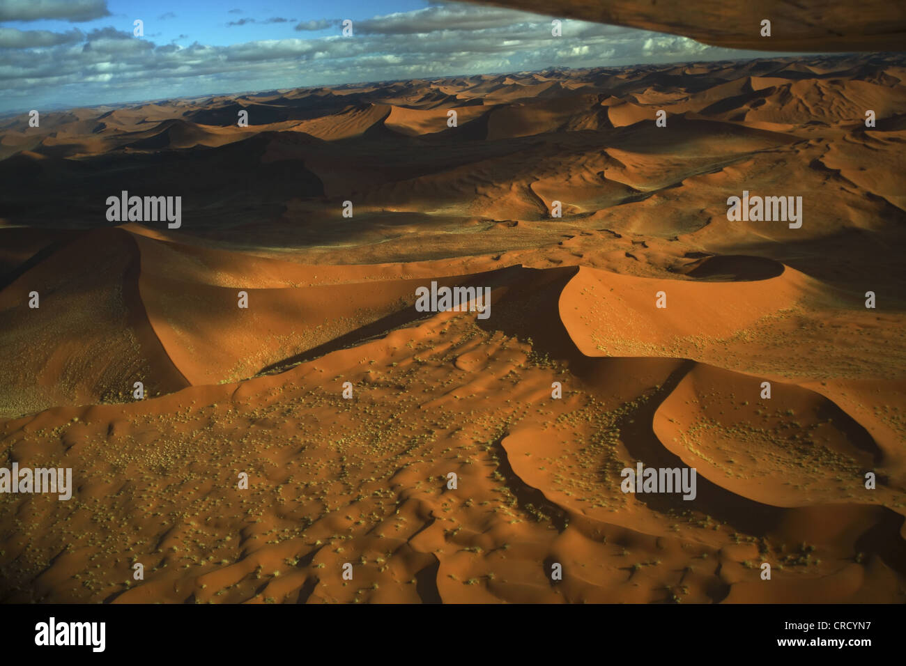 aerial of the Namib desert with dunes and salt pans, Namibia, Namib ...