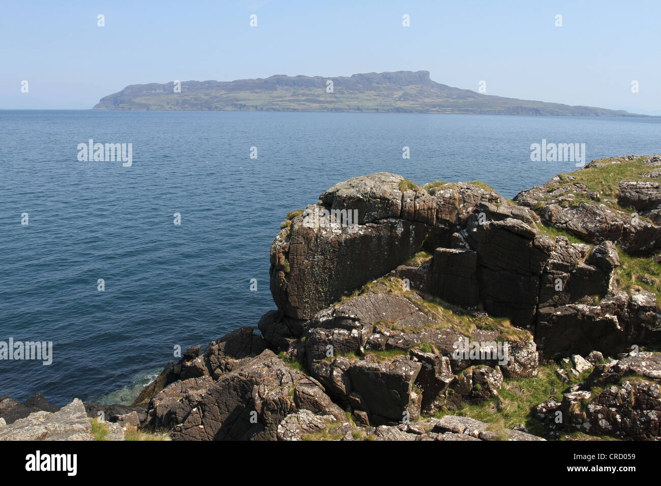Isle of Eigg viewed from Isle of Muck Scotland May 2012 Stock Photo - Alamy