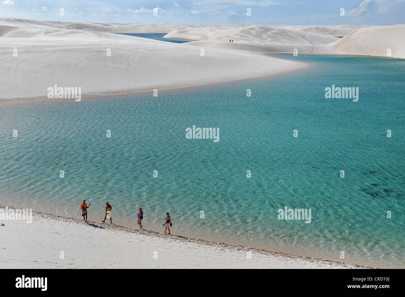 Crystal-clear lagoon in the desert of Lençóis Maranhenses, Maranhão ...