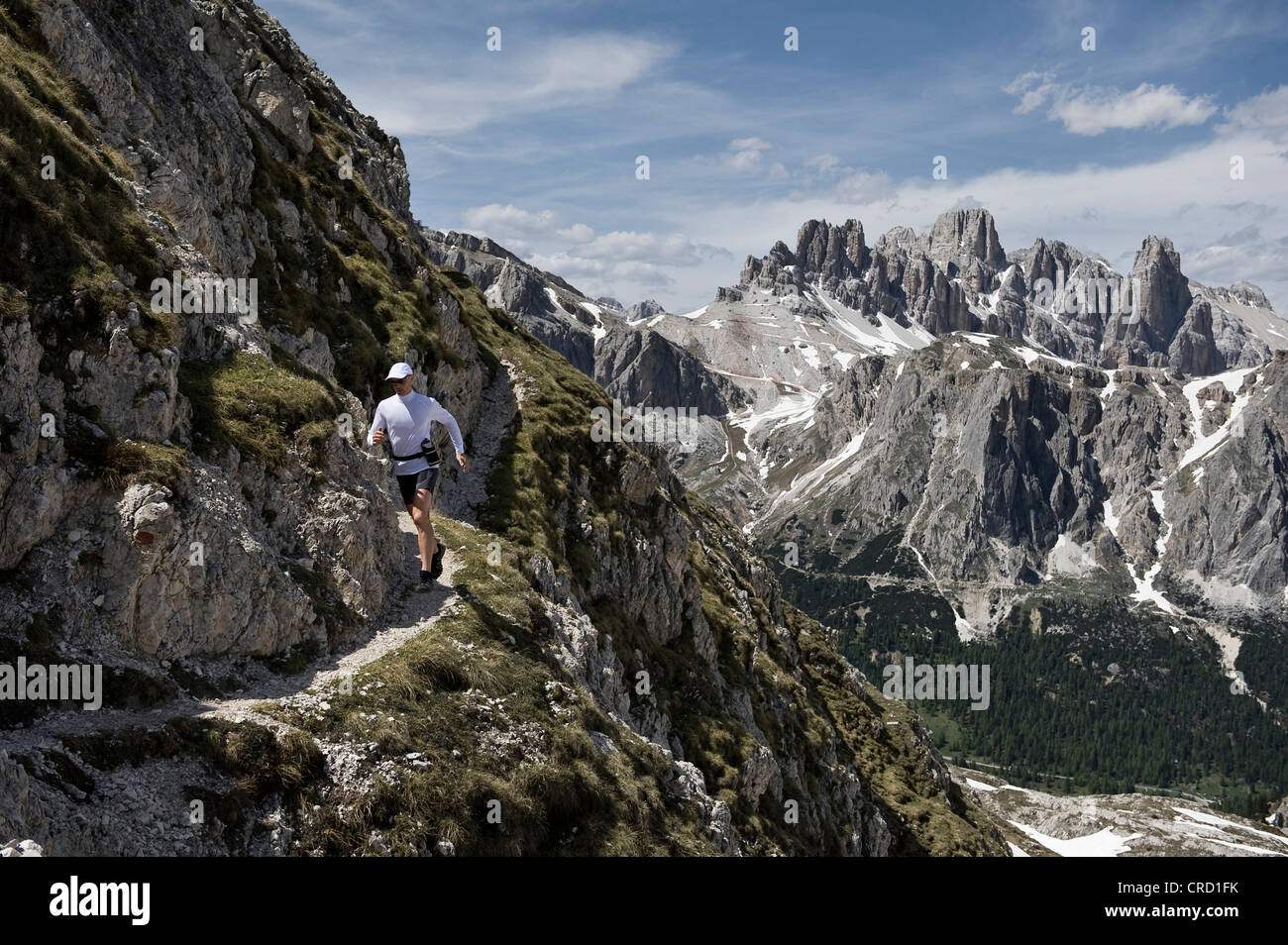 Woman hiking in the Dolomites, South Tyrol, Italy Stock Photo - Alamy