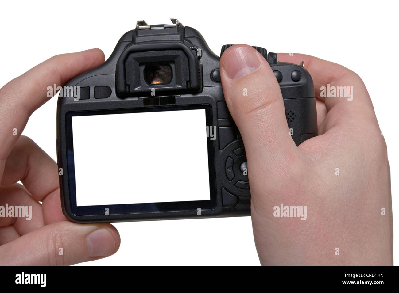 hands holding digital photo camera. isolated on white background Stock ...