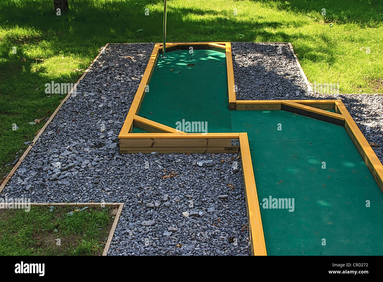 Small golf course built for children in a recreational space Stock ...