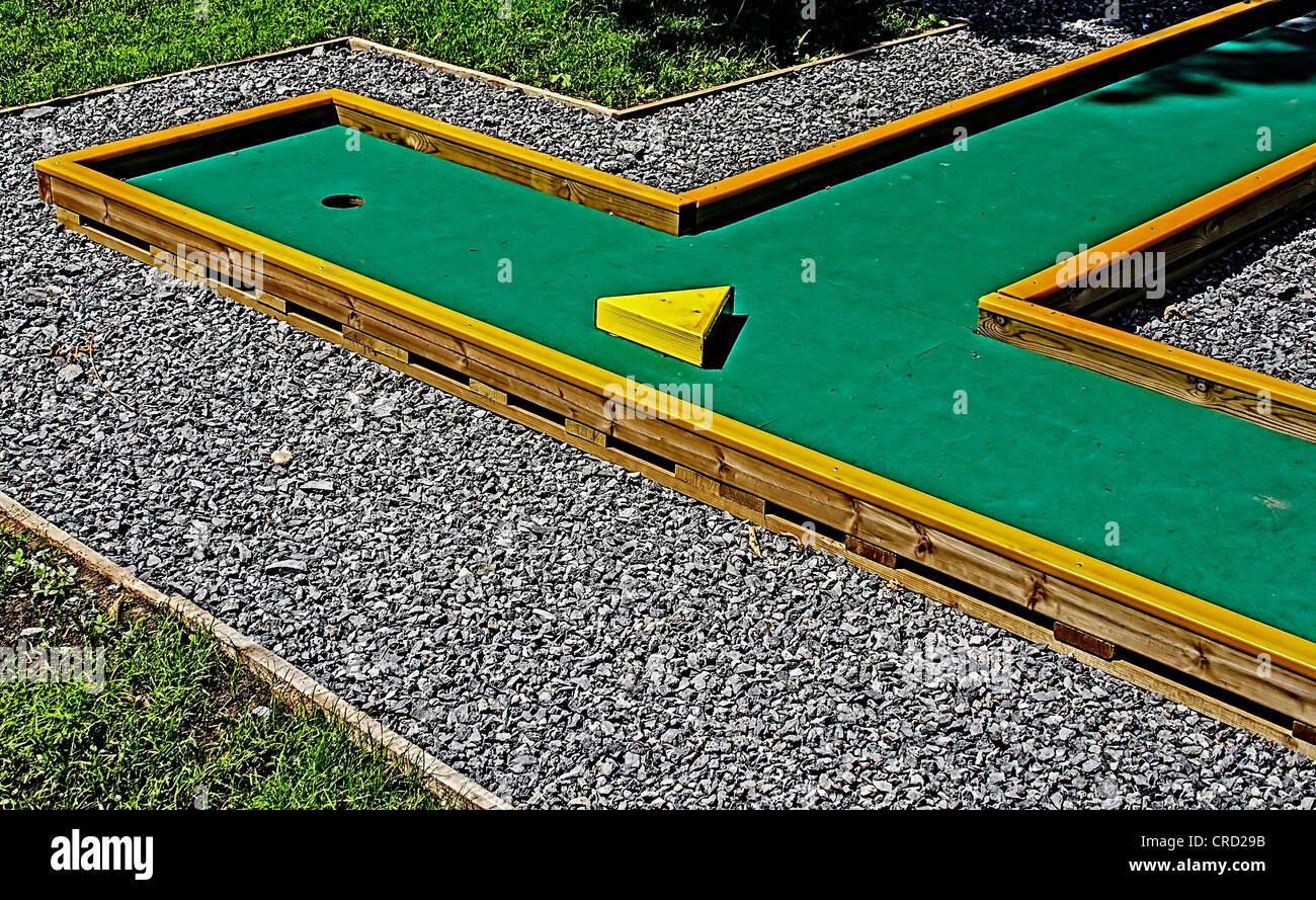 Small golf course built for children in a recreational space Stock ...