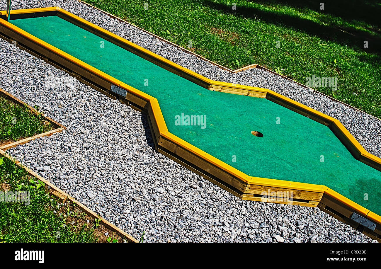 Small golf course built for children in a recreational space Stock ...