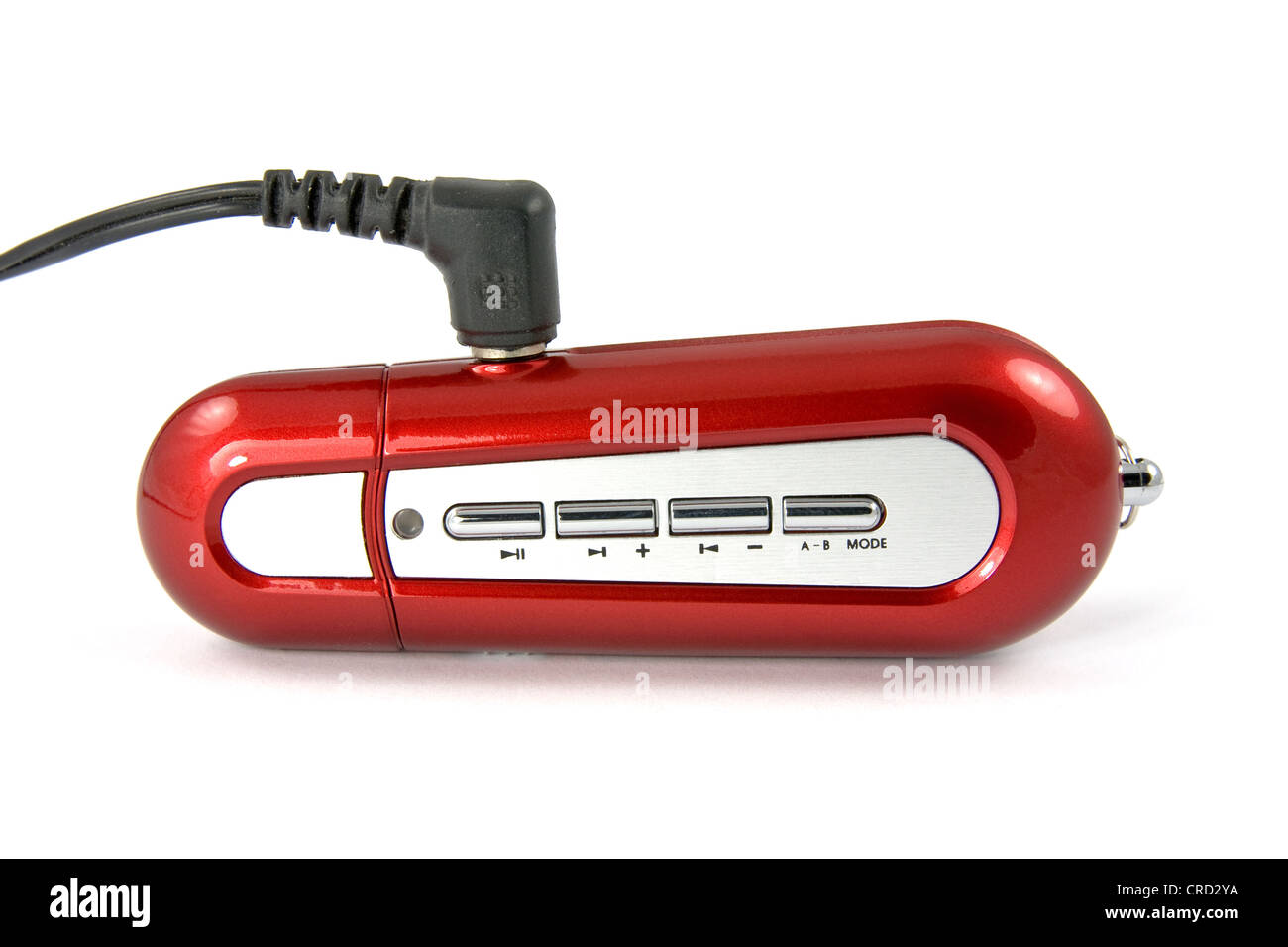 red portable mp3 player on white background Stock Photo - Alamy