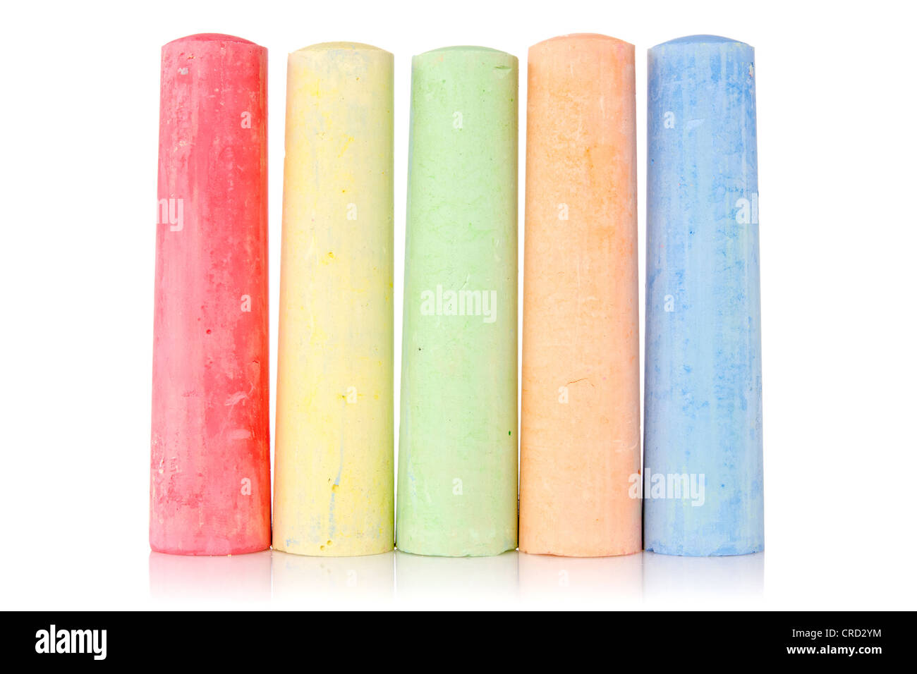 Multi colored chalk isolated on white background Stock Photo - Alamy