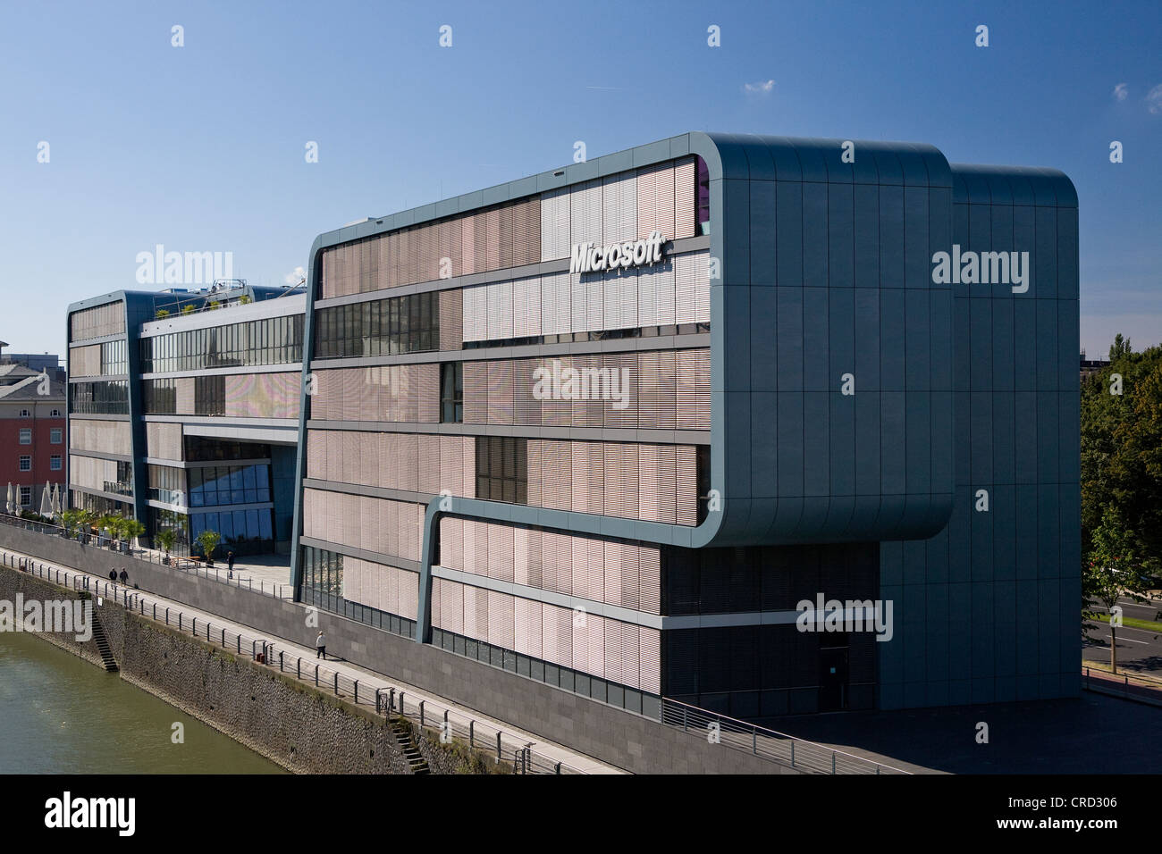 Microsoft building, Rheinauhafen harbour, Cologne, North Rhine ...