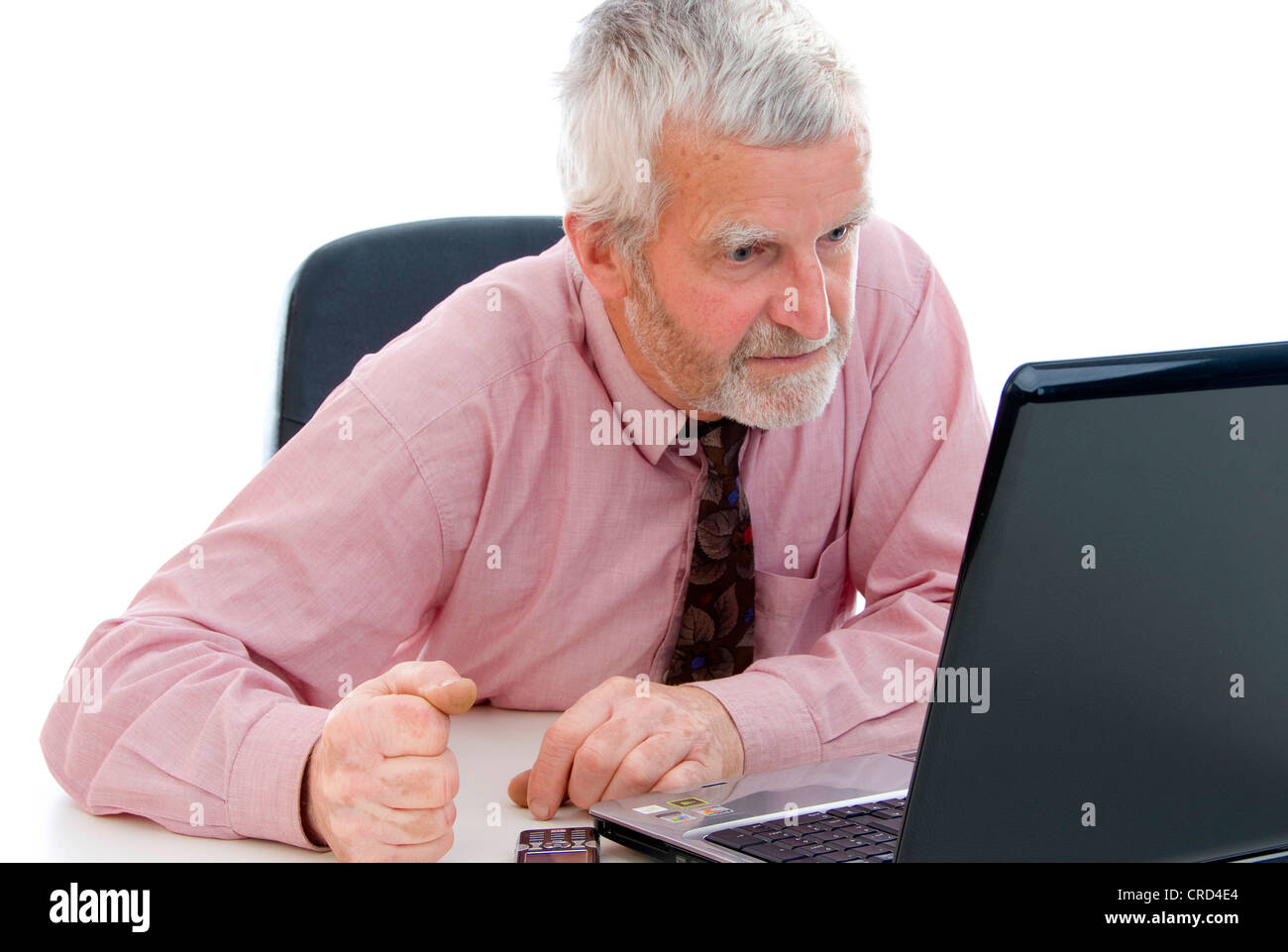 Angry old man and computer office hi-res stock photography and images ...
