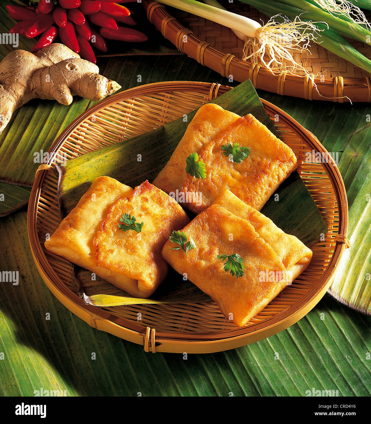 Asian tofu bags, stuffed with tofu, carrots, ginger, garlic, spring ...