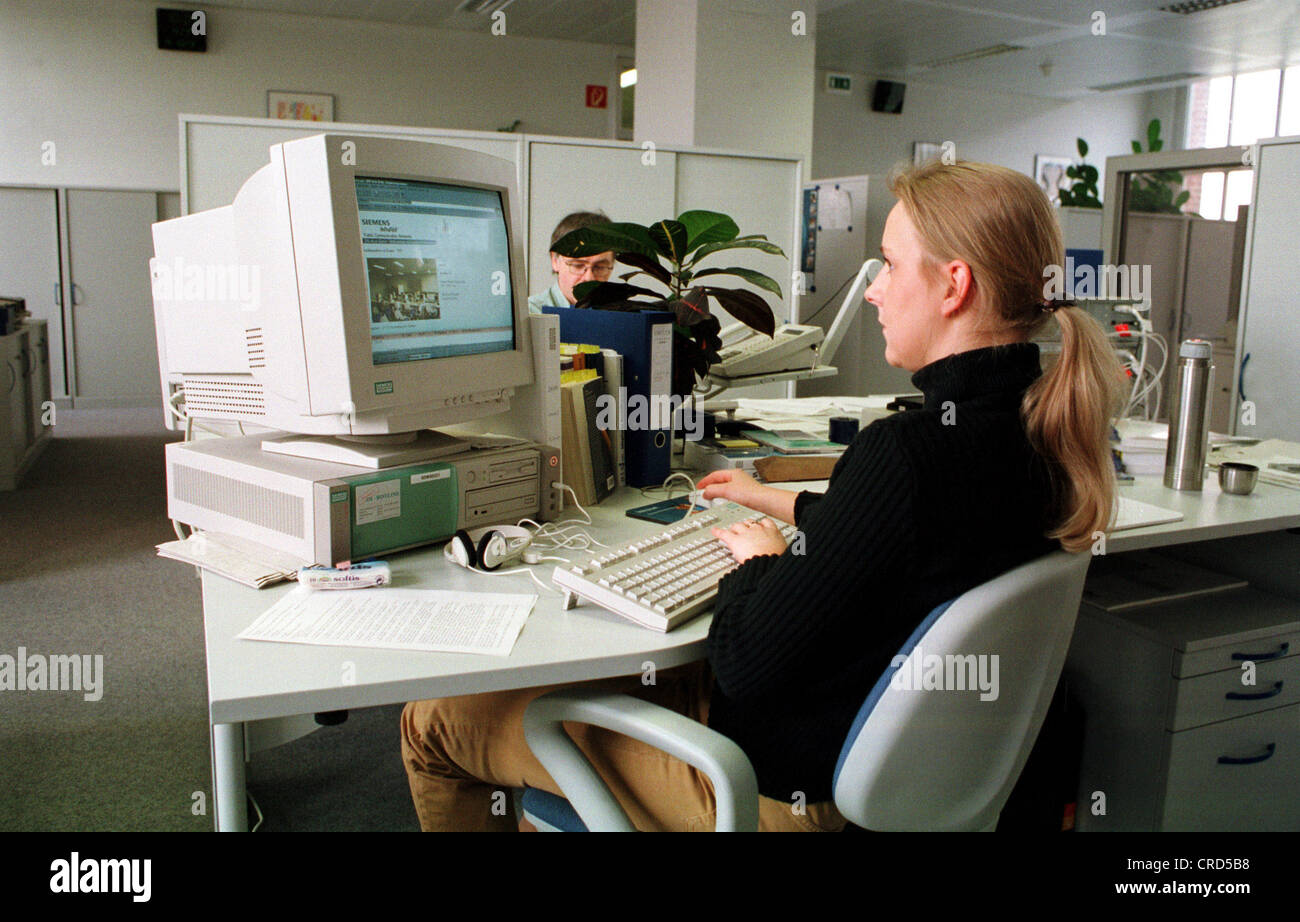 Computer workstation, administrative SiemensAG Berlin Stock Photo - Alamy