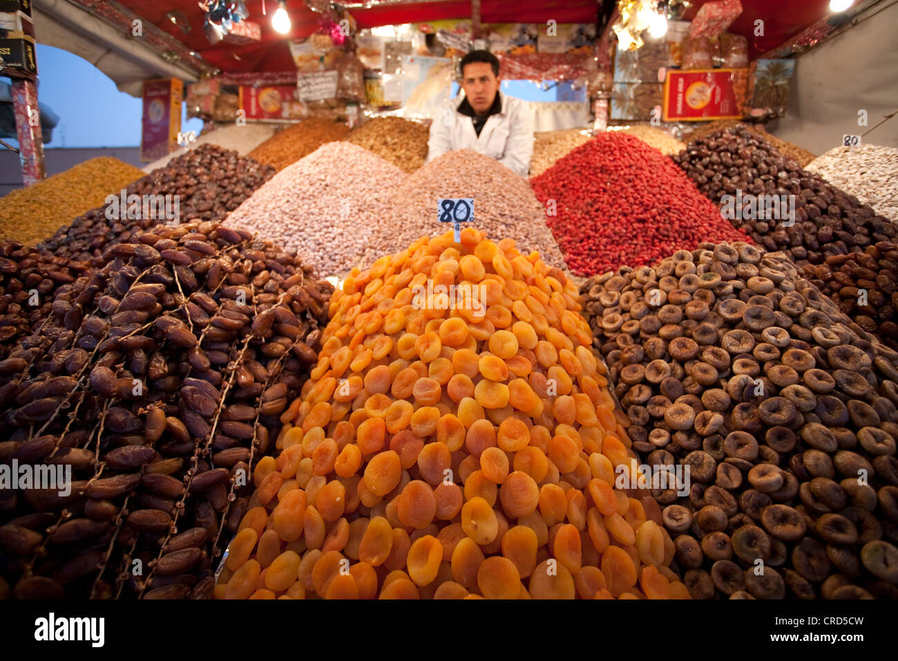 Fruit and nut vendor in the streets of Marrakech, Morocco Stock Photo ...