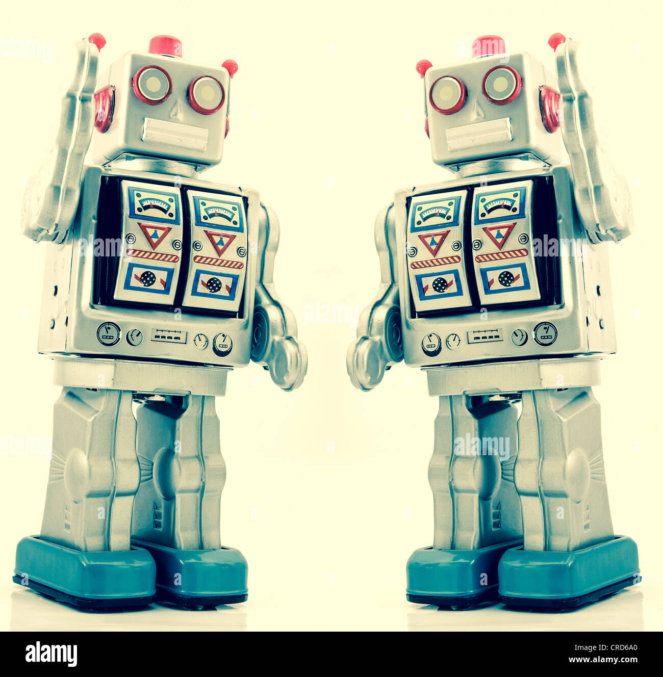 two retro robot toys Stock Photo - Alamy