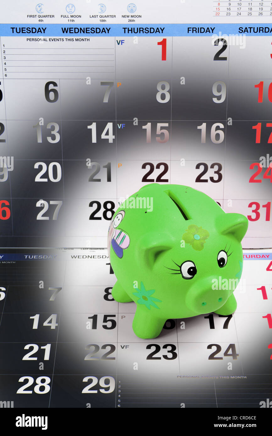 Piggy bank calendar hi-res stock photography and images - Alamy
