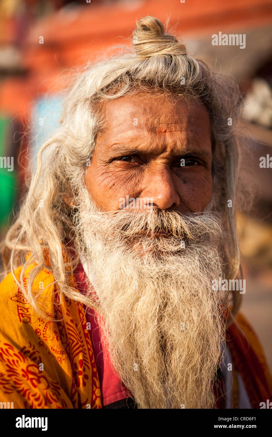 Old sadhu long hair in hi-res stock photography and images - Alamy