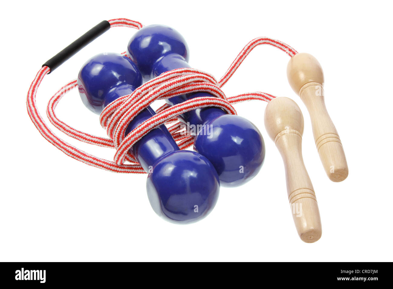 Dumb Bells and Skipping Rope Stock Photo - Alamy