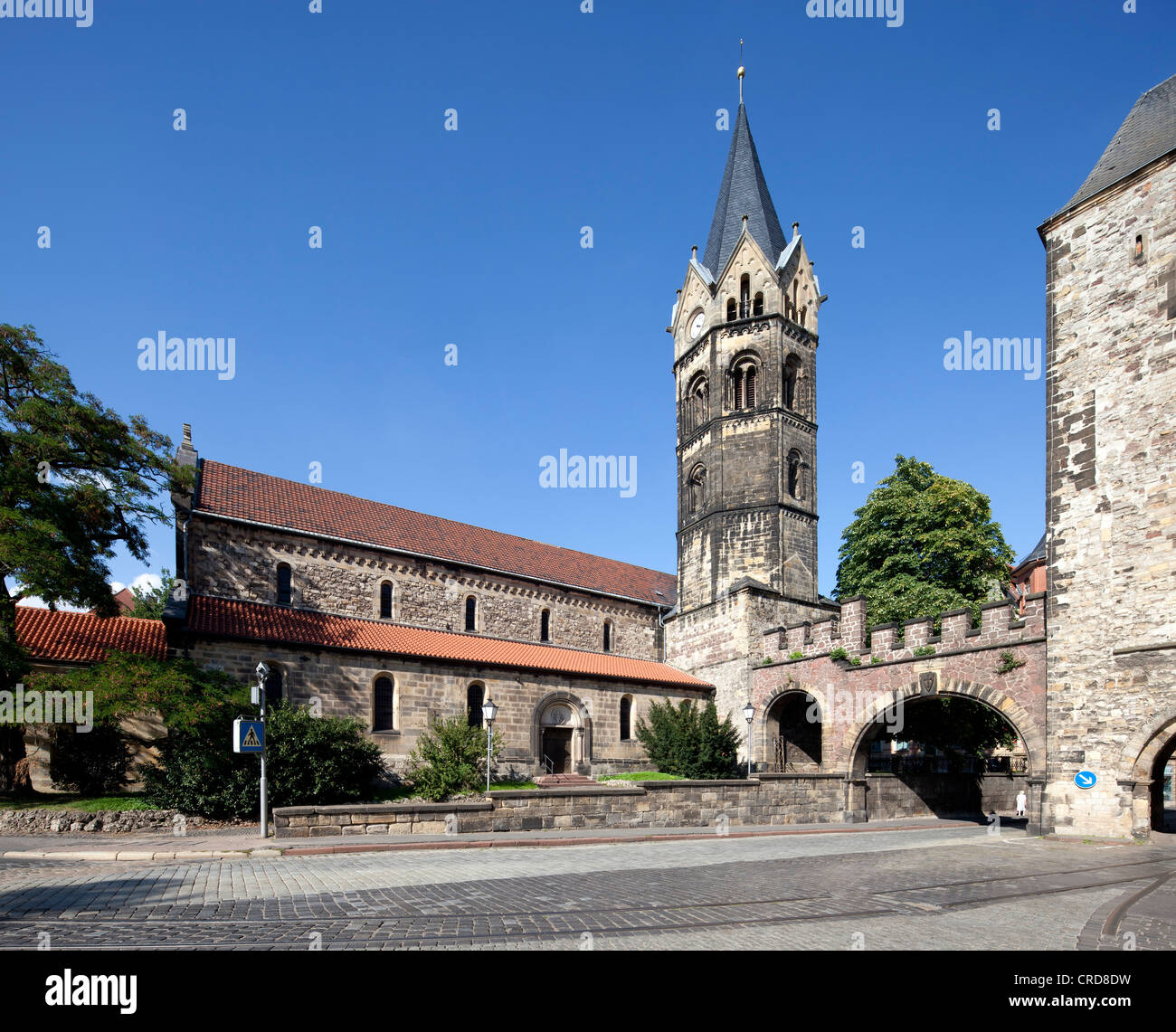 Nikolaikirche church, Nikolaitor, a medieval city gate, Karlsplatz ...