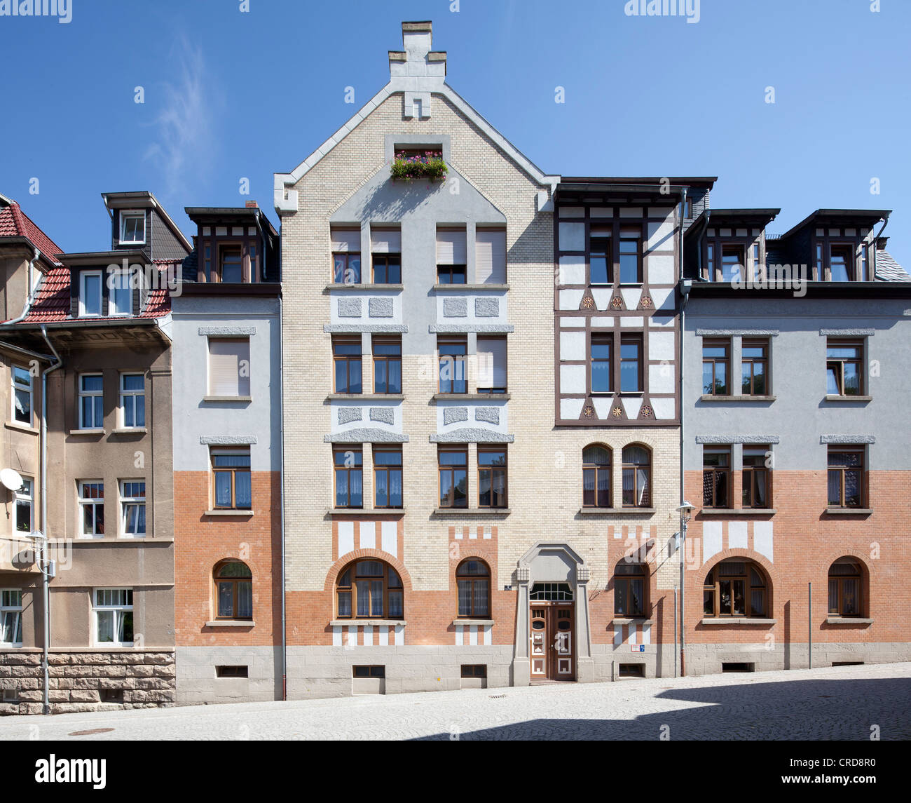 Historic residential building, Roeseplatz square, Eisenach, Thuringia ...