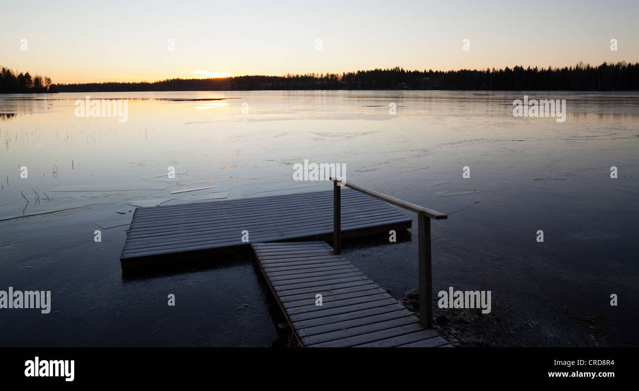 First ice skim layer on lake surface , Finland Stock Photo - Alamy