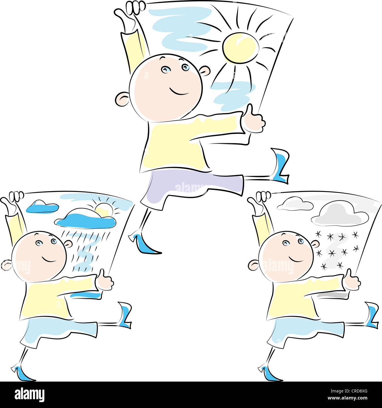 vector sketch funny mischievous man walks well with a placard in the ...