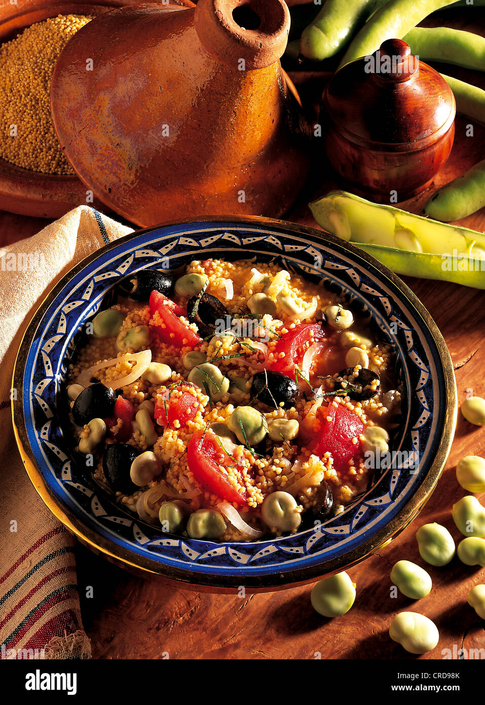 Broad beans with millet, vegetarian stew, Jordan Stock Photo - Alamy