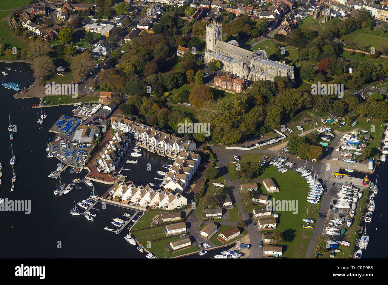 Christchurch Priory - Aerial View Stock Photo - Alamy
