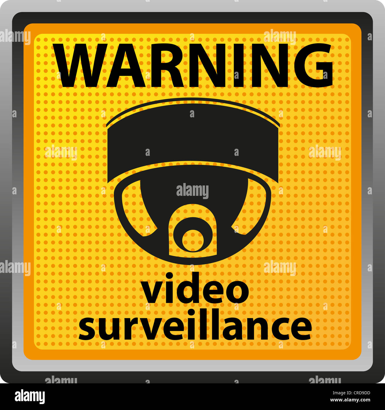 sign warning of surveillance camera illustration Stock Photo - Alamy