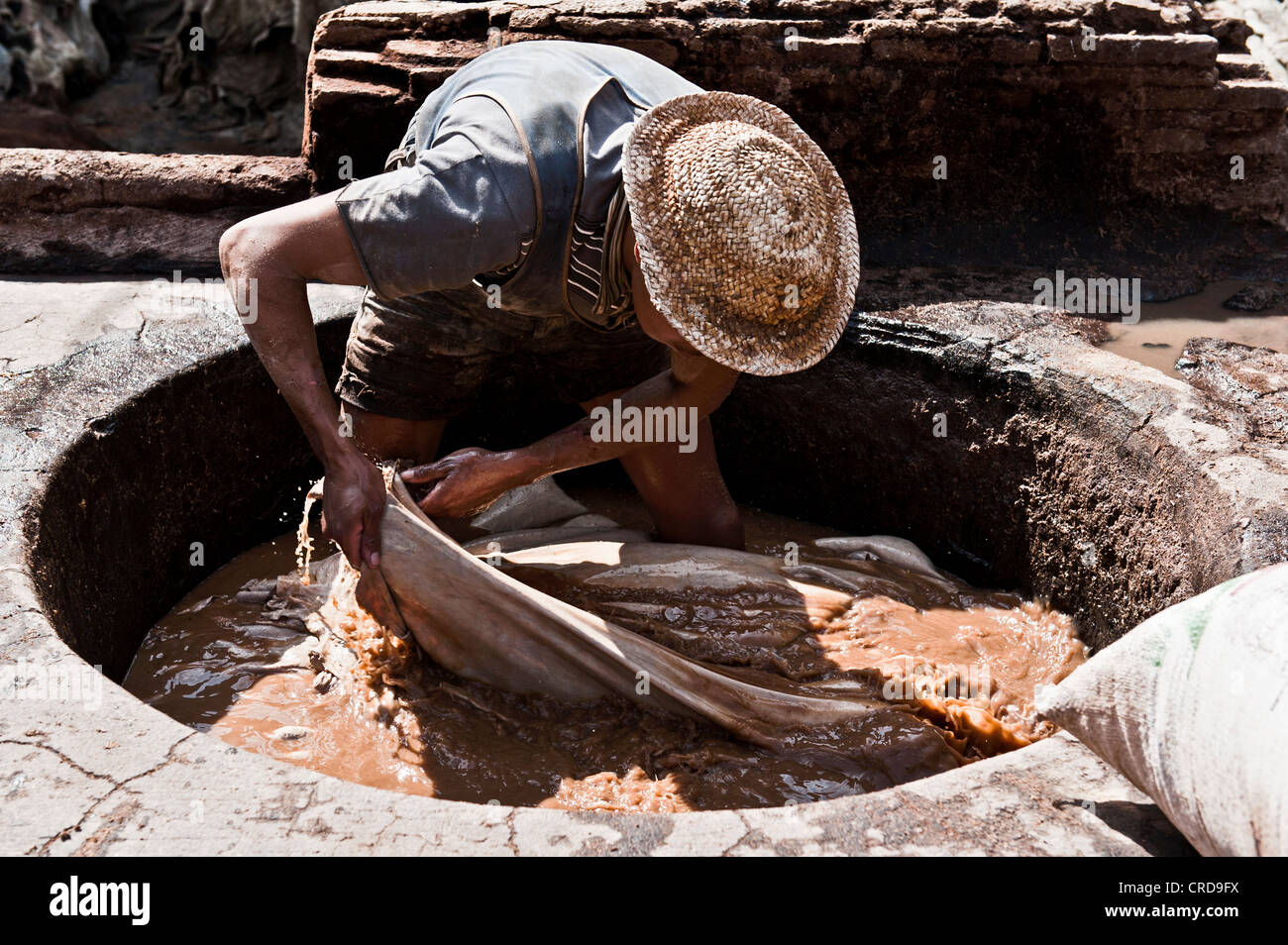 Tannery tanning tanner man worker hi-res stock photography and images ...