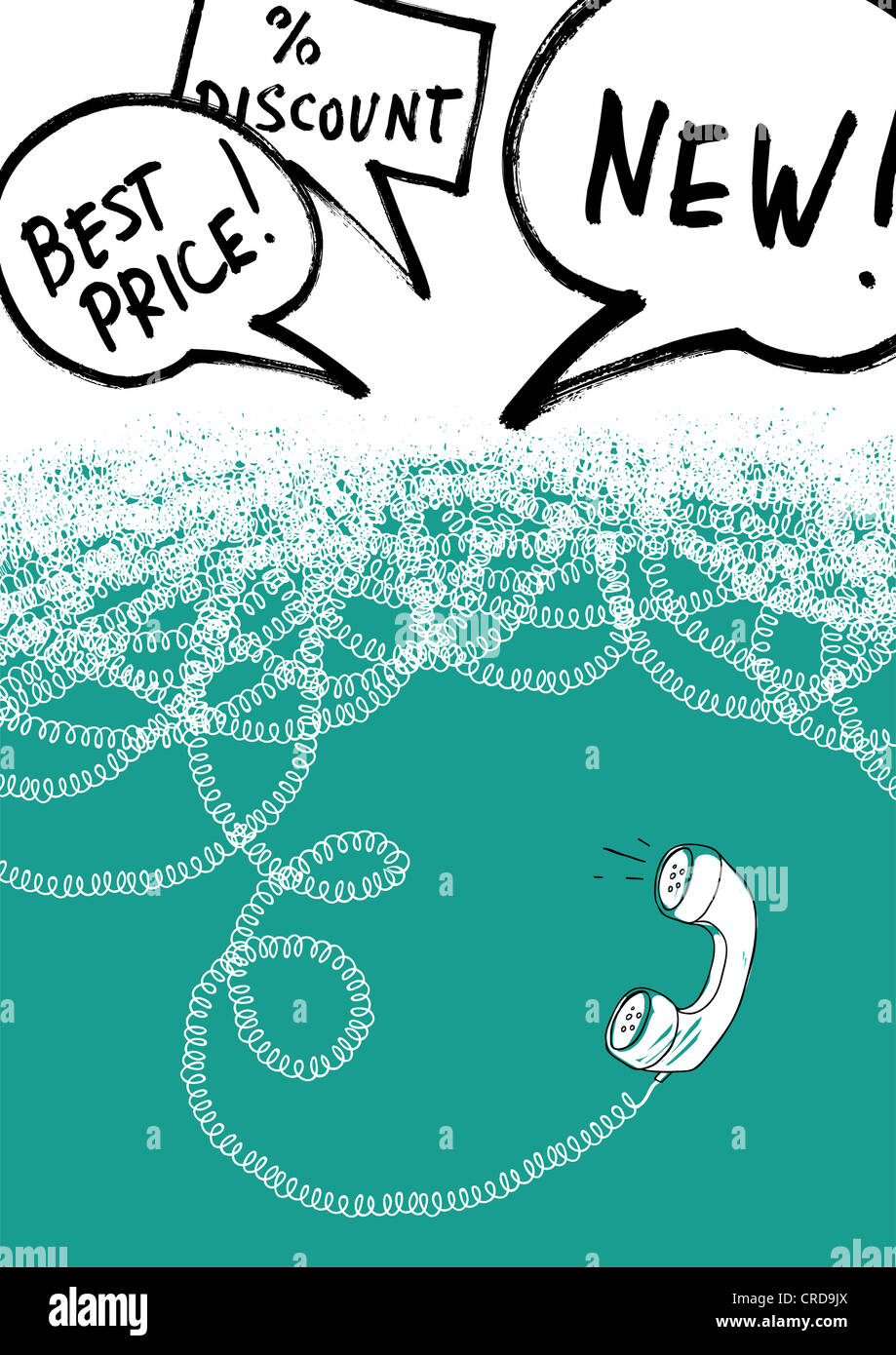 Phone and sales slogans Stock Photo - Alamy