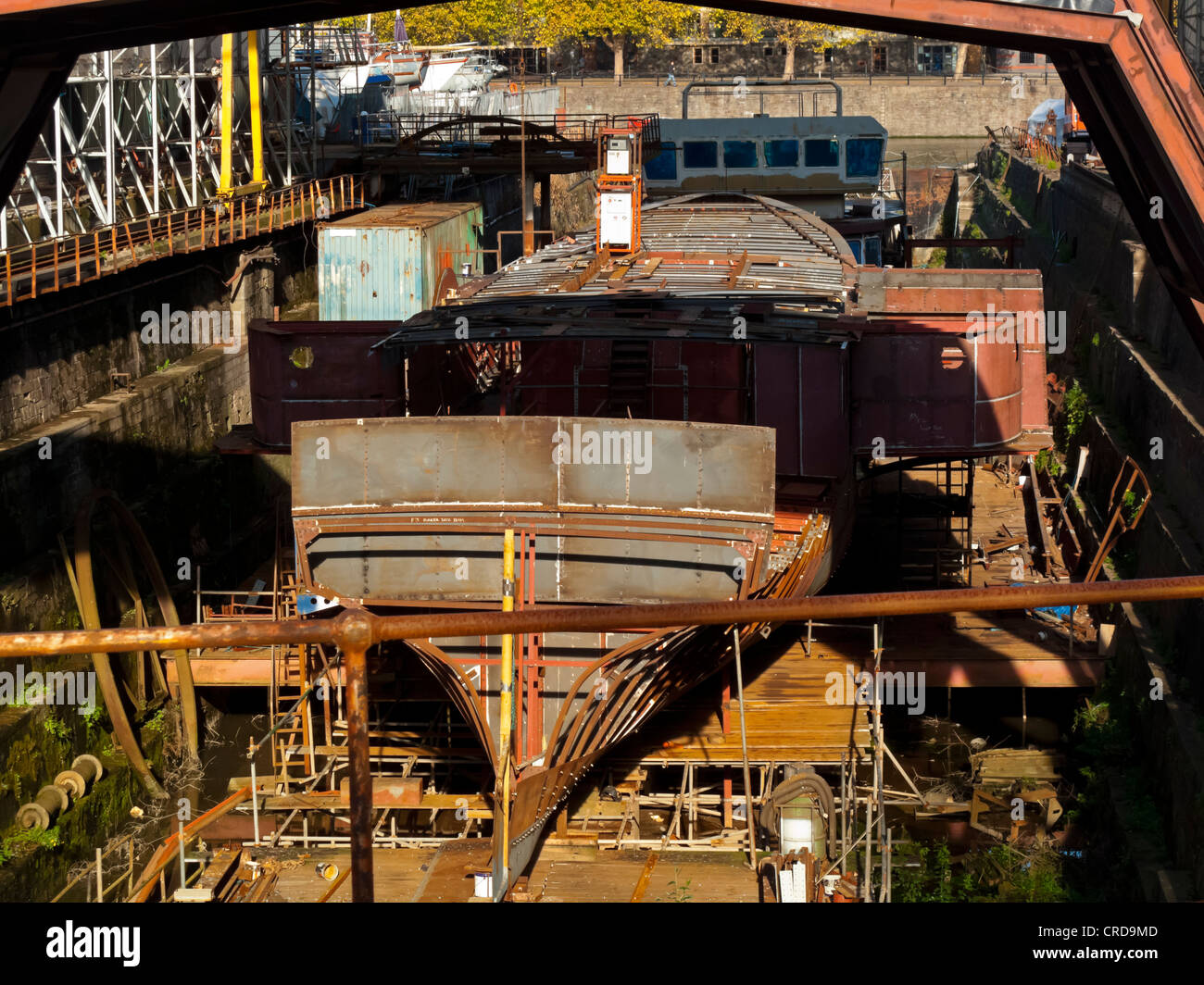 The hull of the Medway Queen paddle steamer undergoing restoration in ...