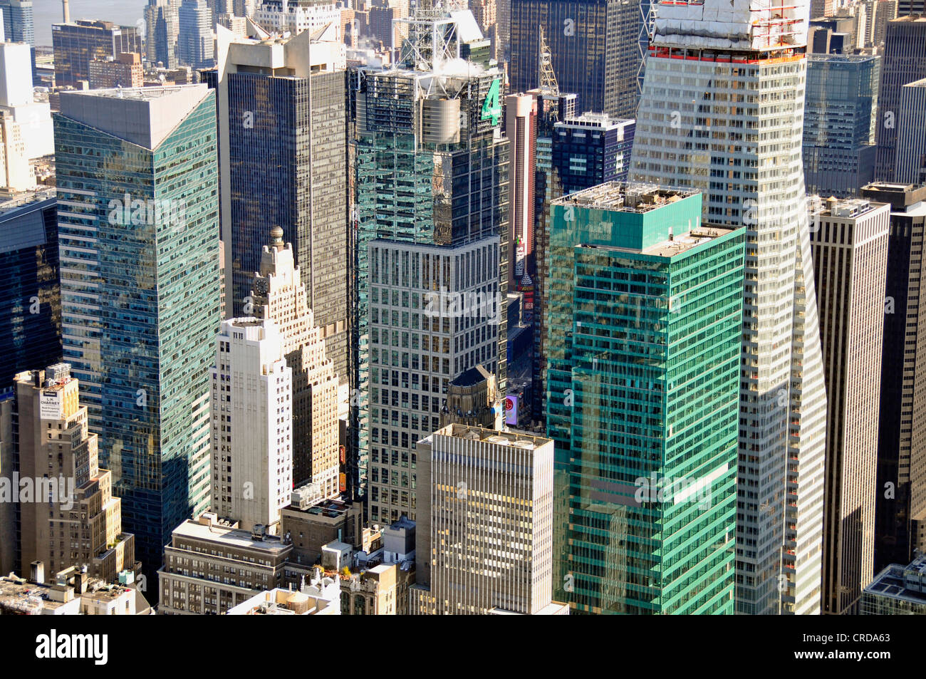 view north from the Empire State Building on the Times Square and ...