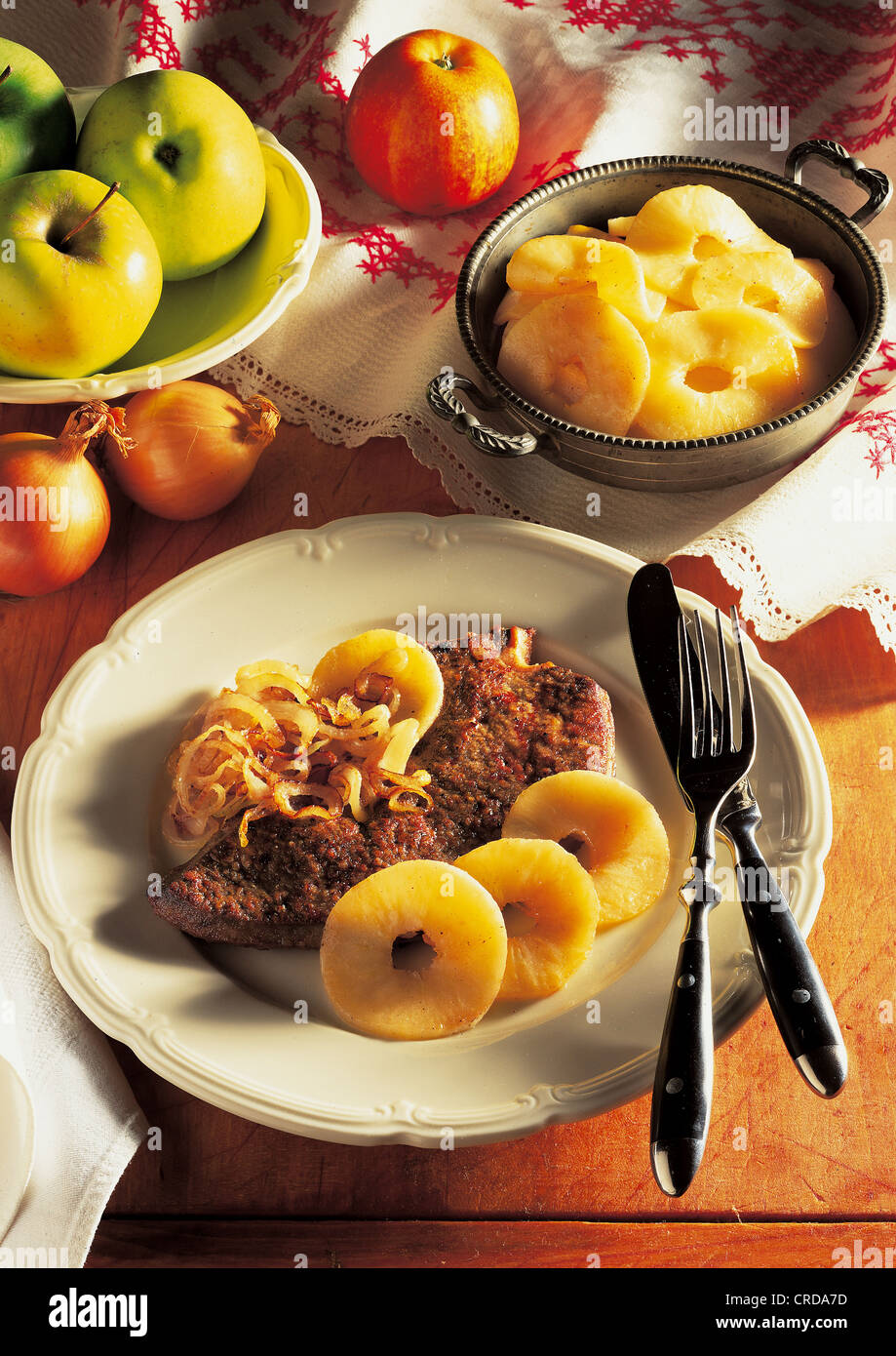 Berlin-style calf's liver, Germany Stock Photo - Alamy