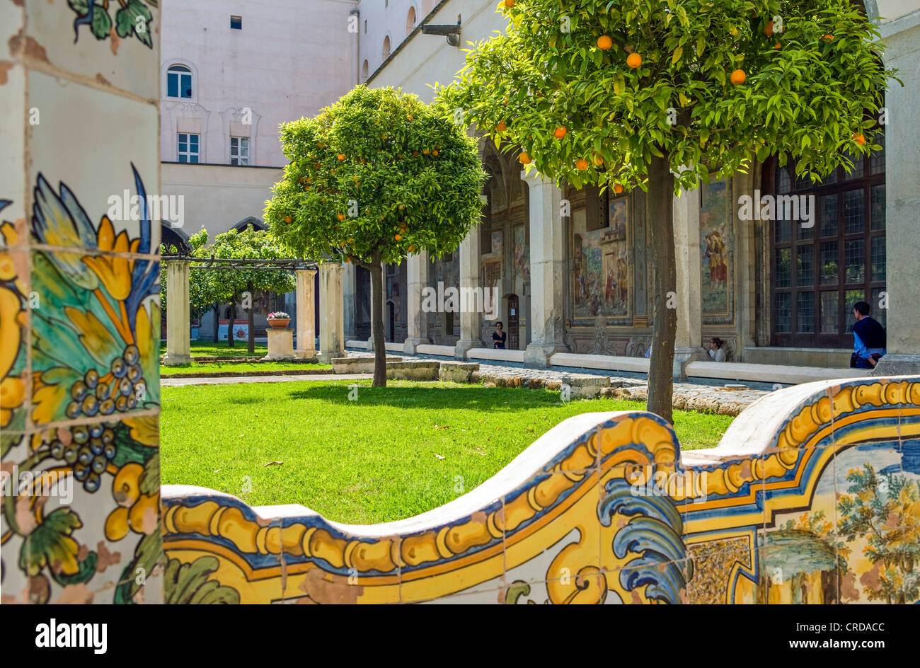 Europe Italy, Campania Naples, the Santa Chiara Monastery Cloister ...