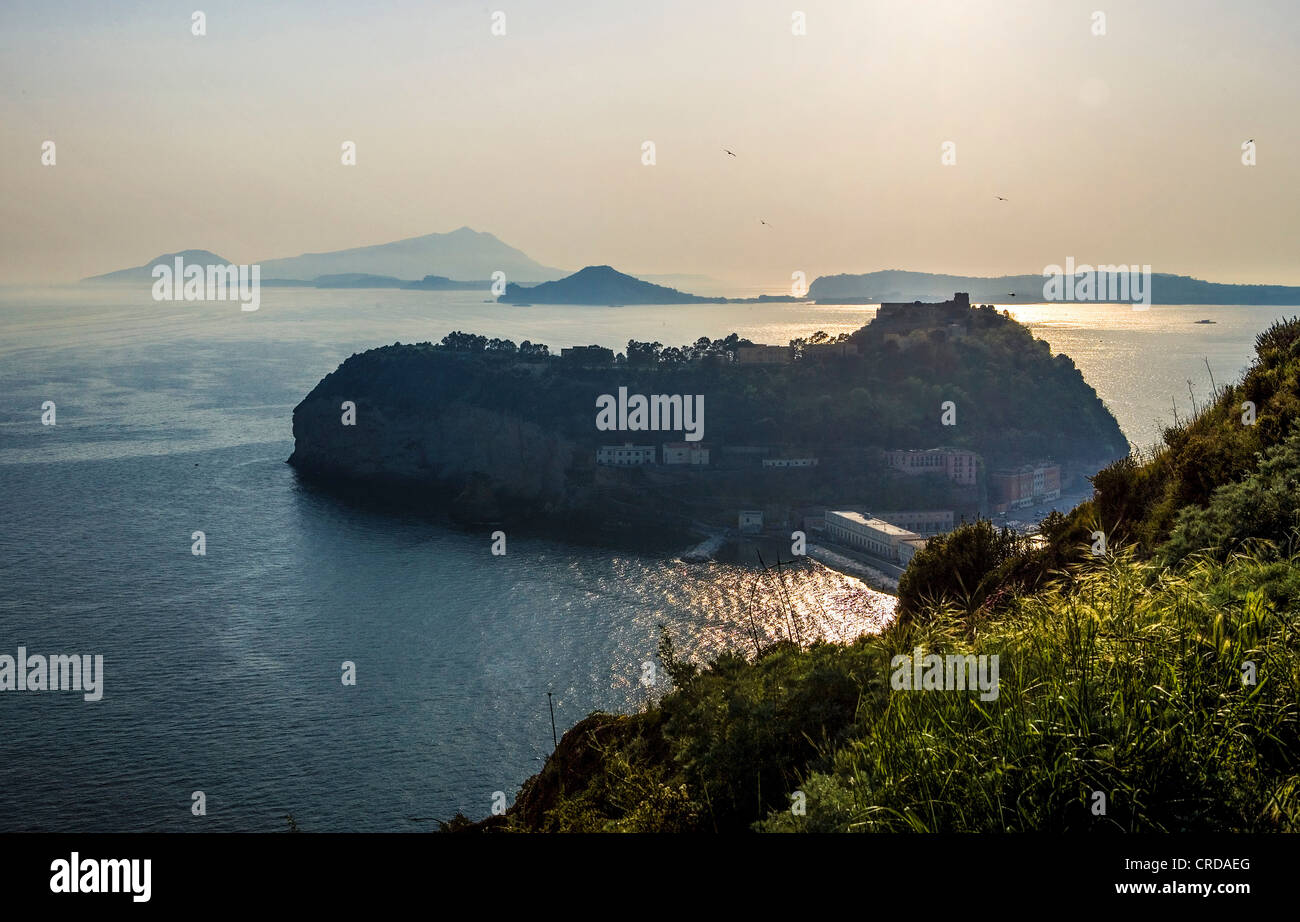 Europe Italy, Naples, sea view on the Nisida islands from the ...