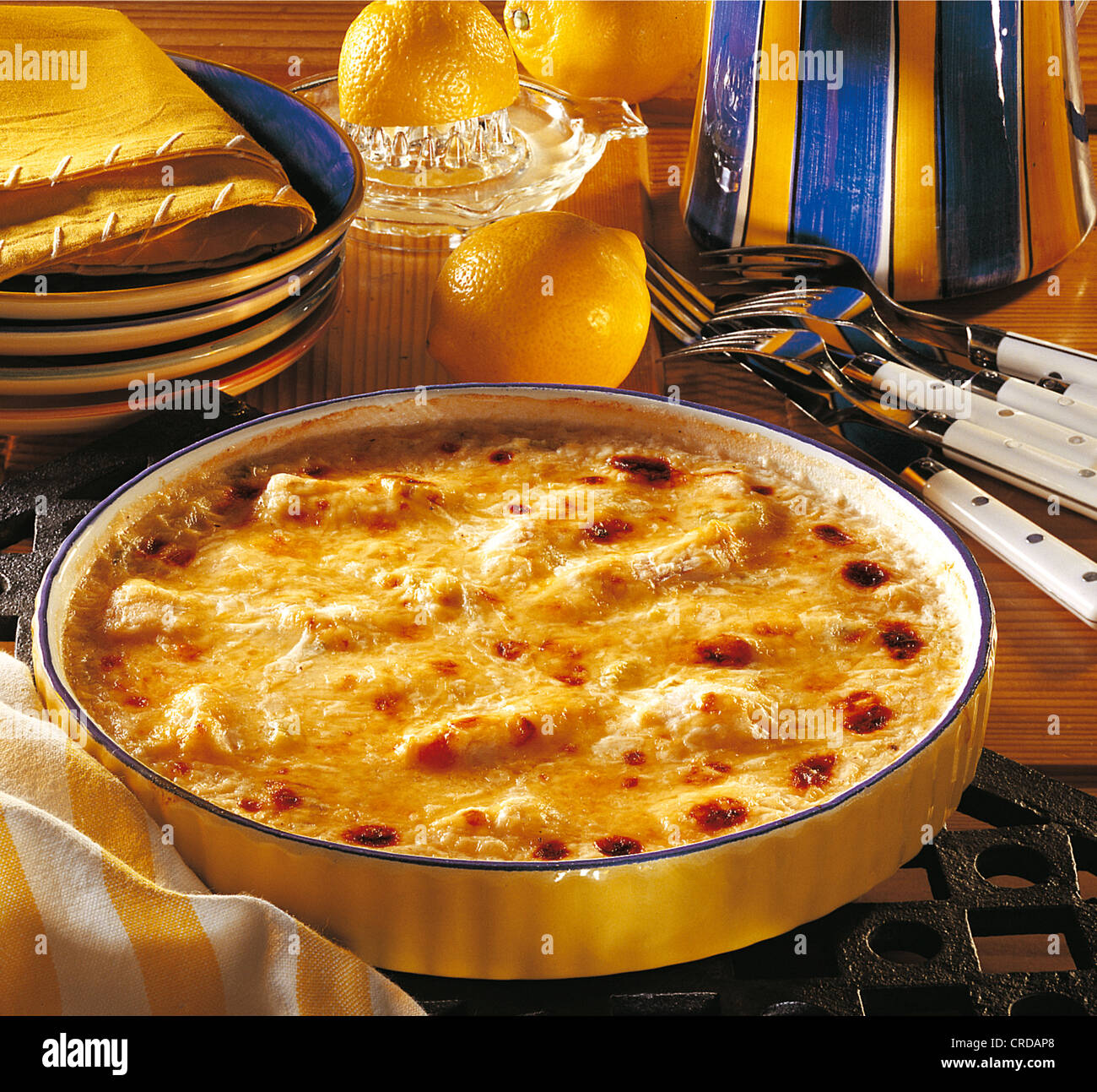 Creamy fish gratin, Sweden Stock Photo - Alamy