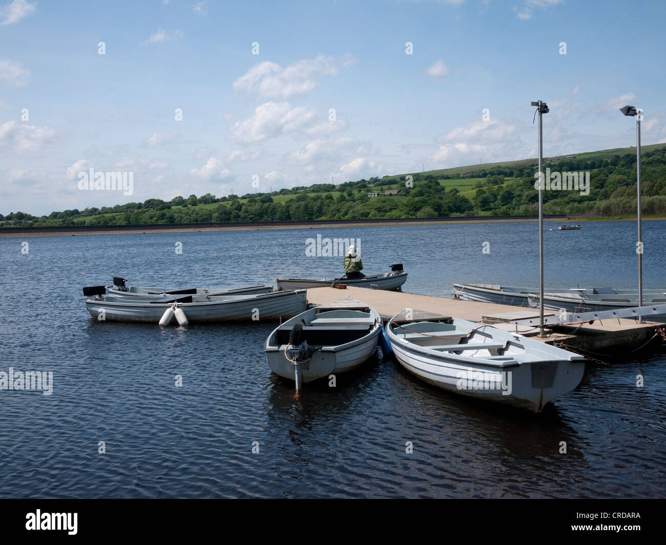 Fly Fishing at Arnfield Trout Fishery, Tintwistle,Derbyshire, UK Stock ...
