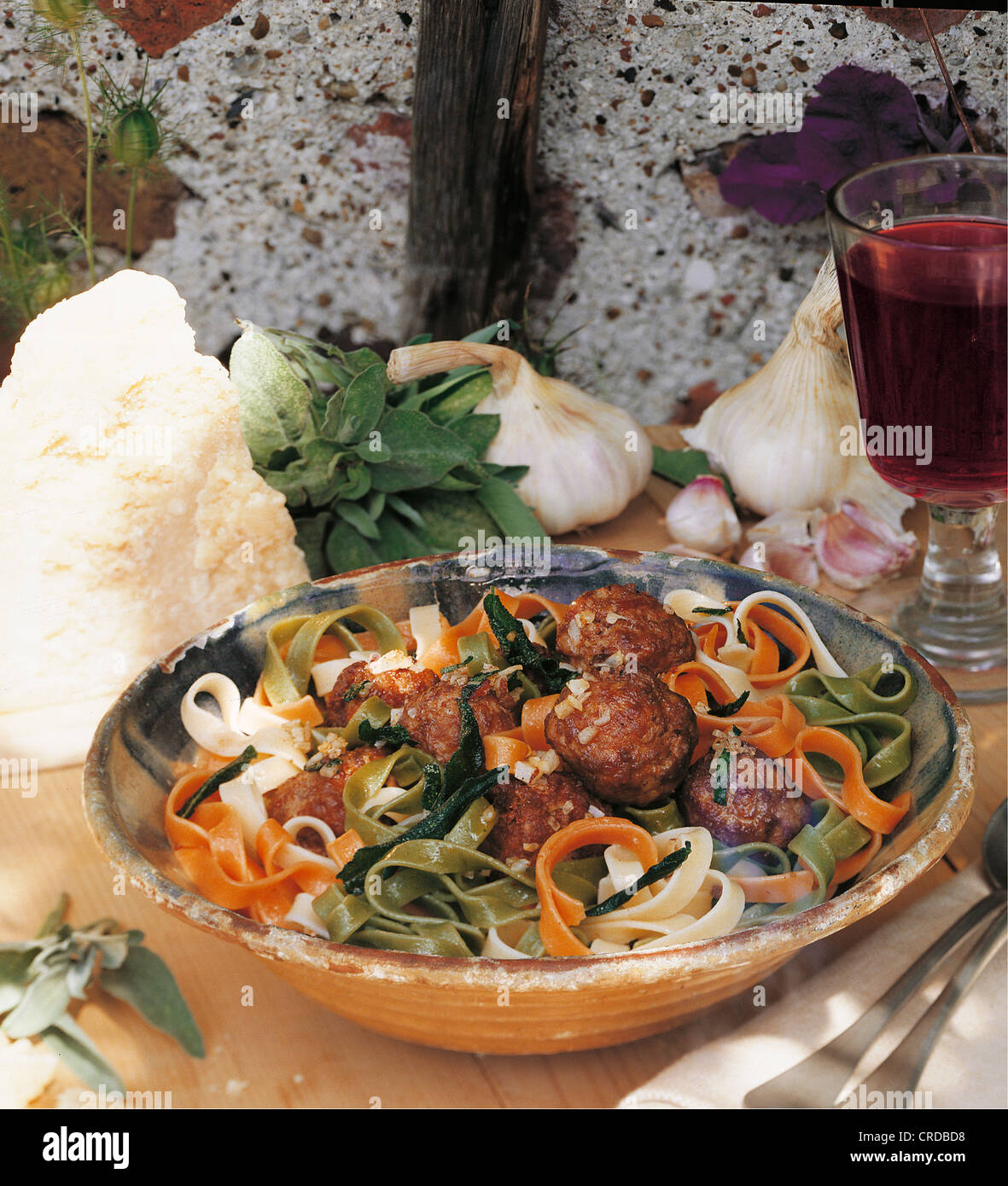 Fettuccini with meatballs, Italy Stock Photo - Alamy